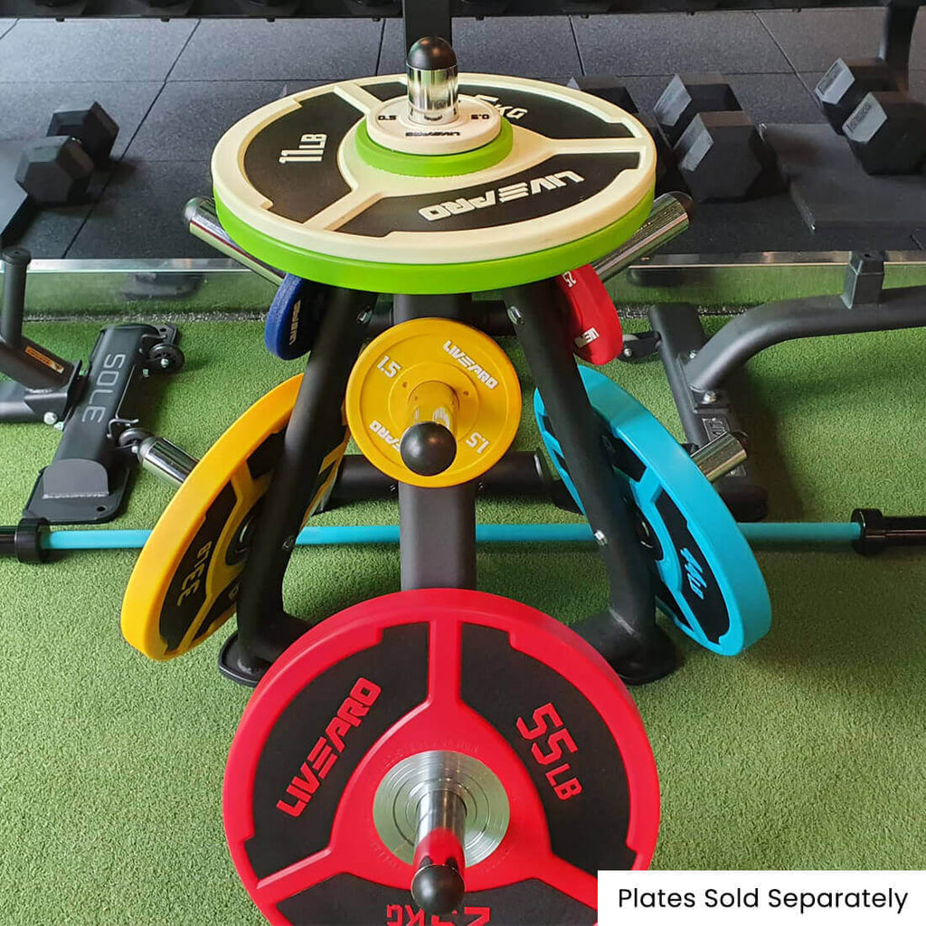 Livepro Commercial Plate Tree | 3-sided Commercial Olympic Weight Tree